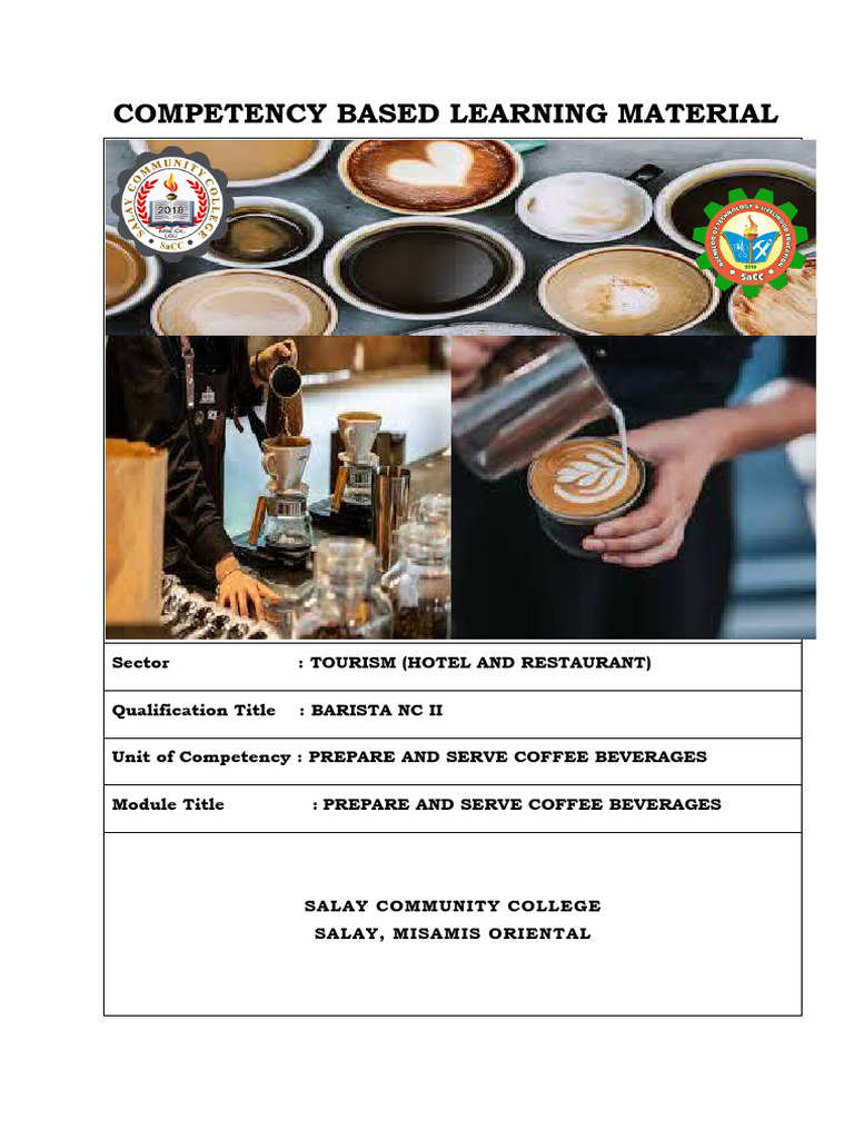 BARISTA - Competency Based Learning Material | PDF | Coffee | Food And Drink Preparation