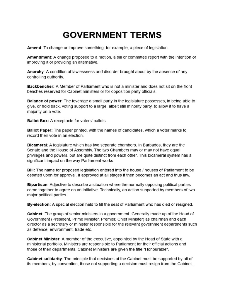 Government Terms | PDF | Elections | Voting
