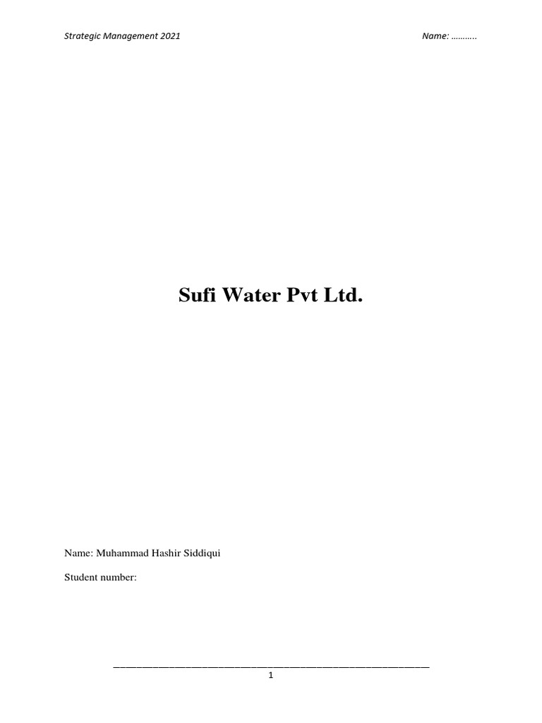 Sufi Water: Quality and Market Strategy | PDF | Sales | Water Purification