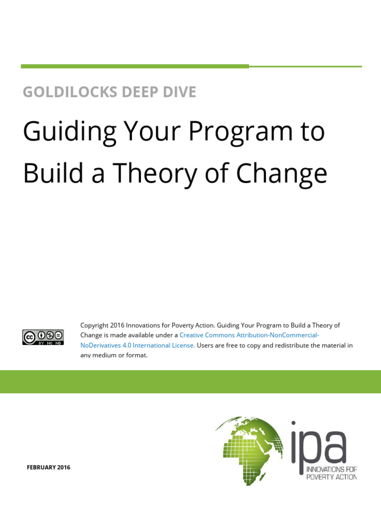 Goldilocks Deep Dive Guiding Your Program To Build Theory of Change ...