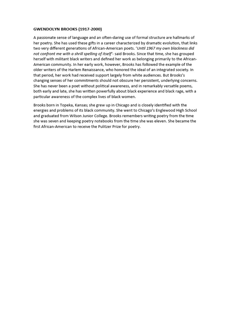 Gwendolyn Brooks | PDF