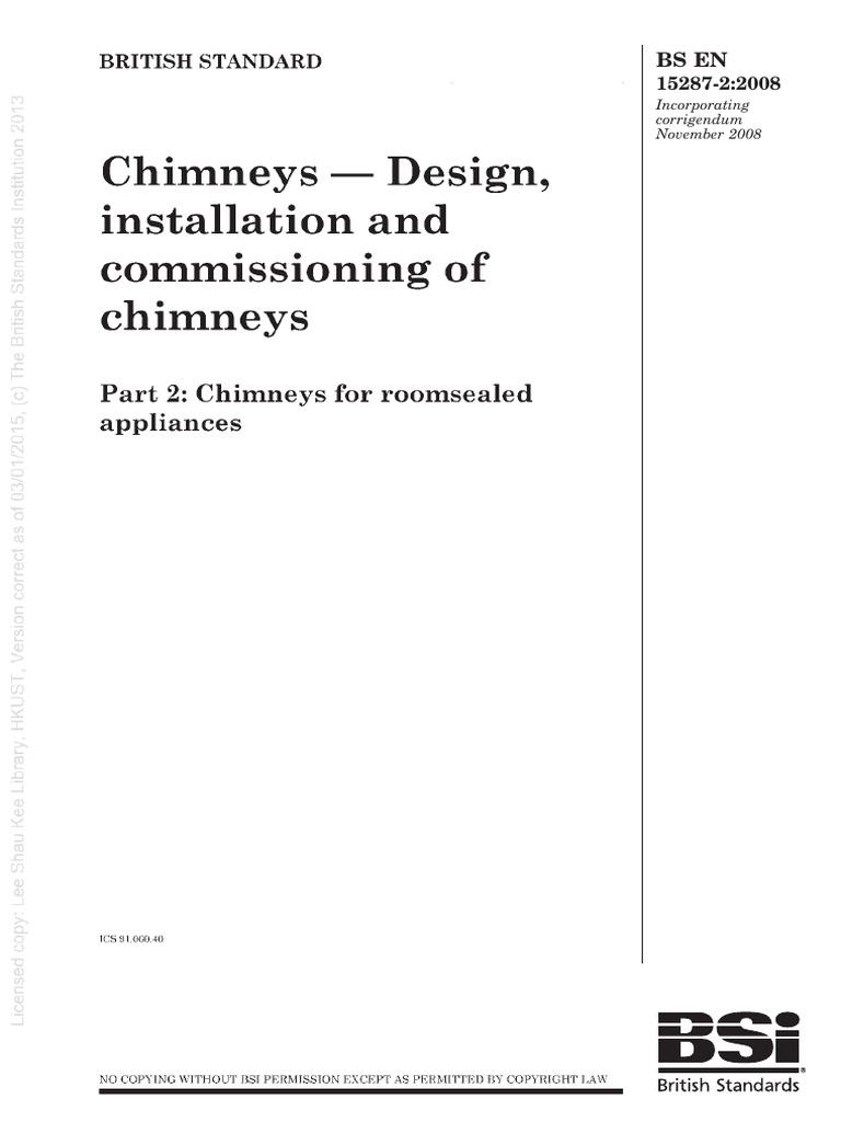 BS en 15287-2-2008 | PDF | Chimney | Duct (Flow)