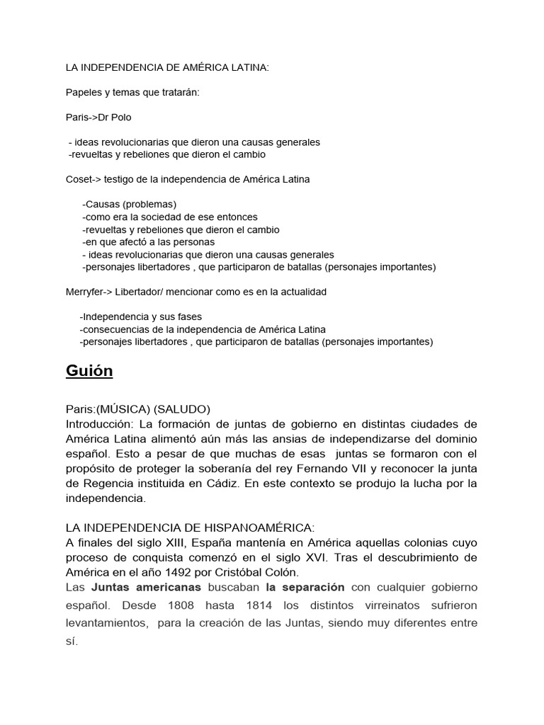 Independencia de América Latina | PDF | America latina | Américas