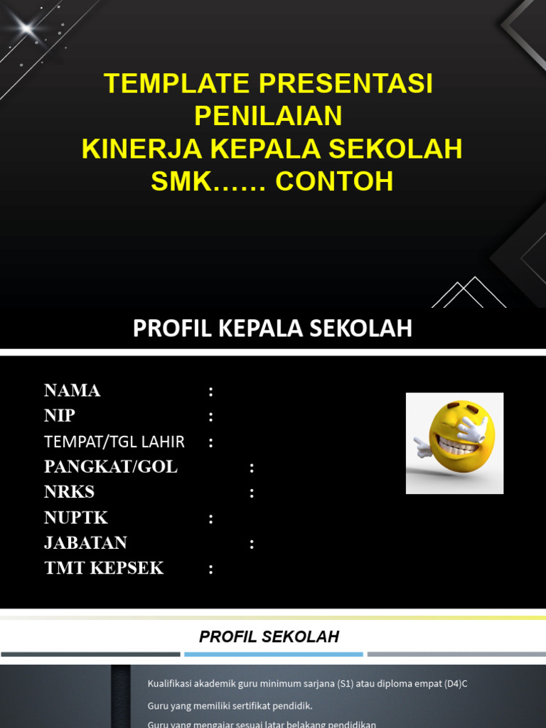 Template Presentasi Kepala Sekolah PKKS SMK 2023 | PDF