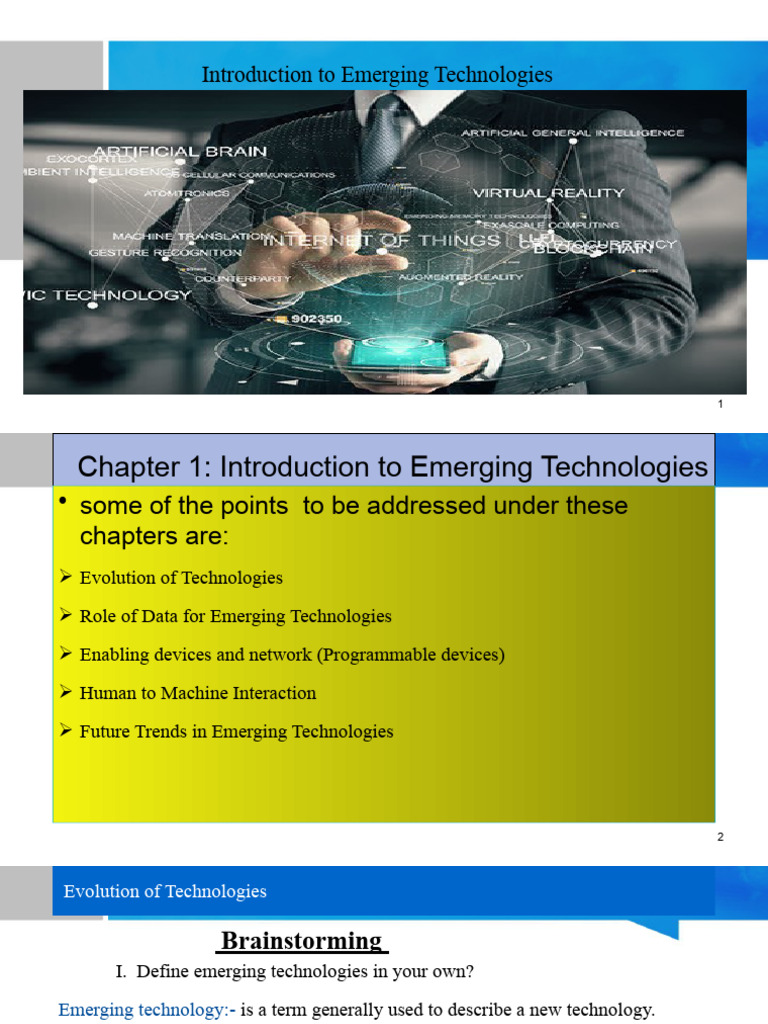 Introduction To Emerging Technologies (CH 1) | PDF | Human–Computer ...