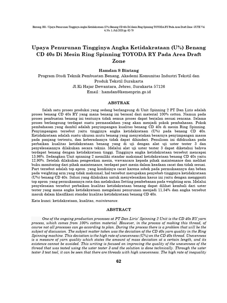 9.+Bintang,+H, S +Upaya+Penurunan+Tingginya+Angka+Ketidakrataan+ (U) +Benang+CD+40s+Di+Mesin ...