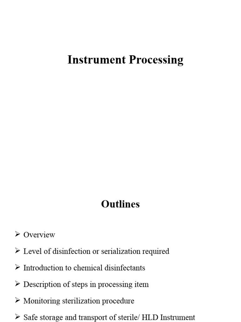 Steps in Instrument Processing and Sterilization | PDF | Sterilization ...