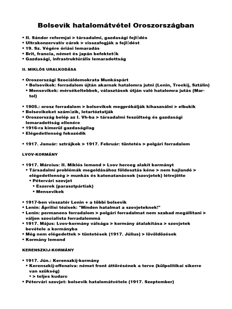 Bolsevik Hatalomátvétel Oroszországban | PDF