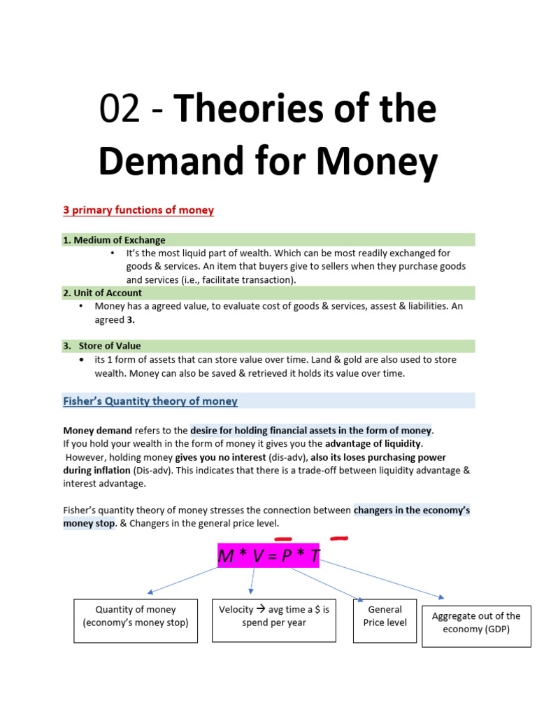 2 - Money Demand Theories | PDF | Demand For Money | Interest