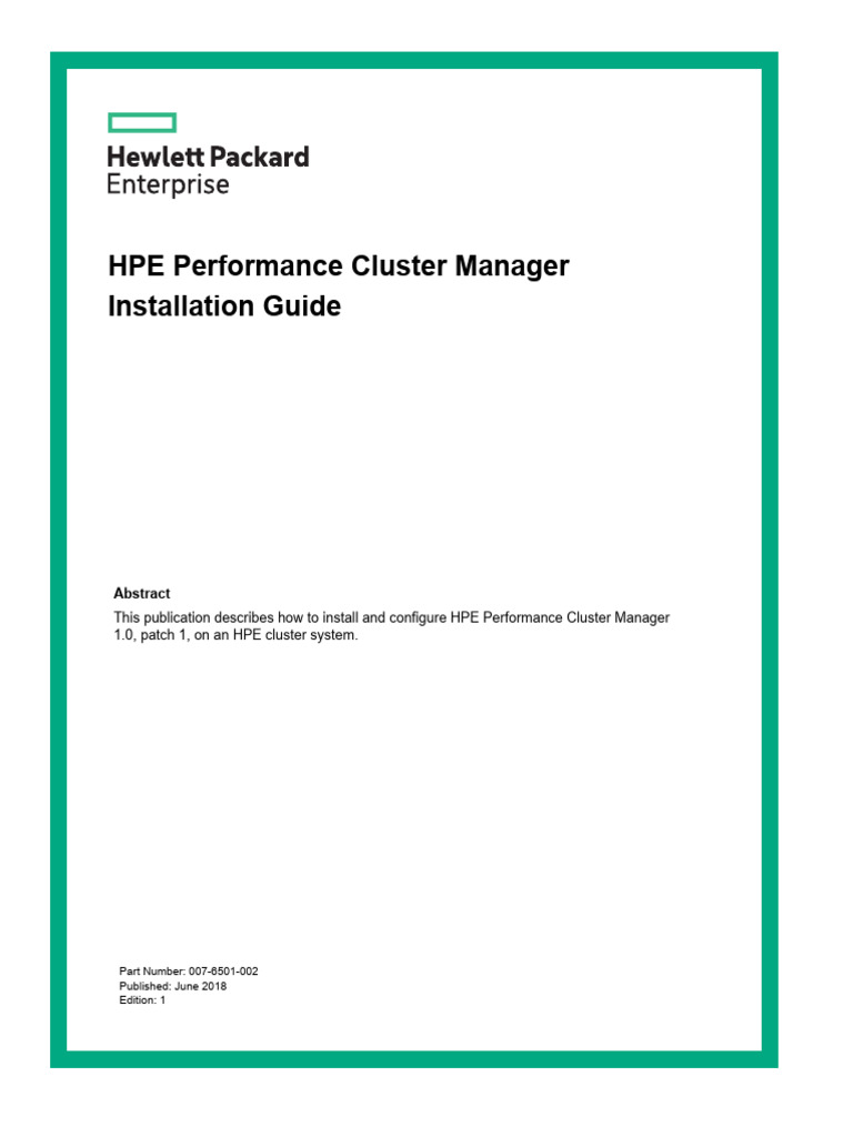 HPE Performance Cluster Manager Installation Guide-A00048259en - Us ...