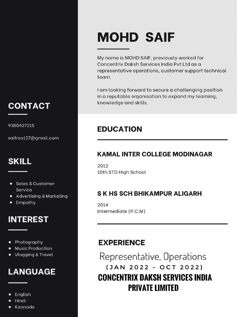 Mohd Saif Resume | PDF