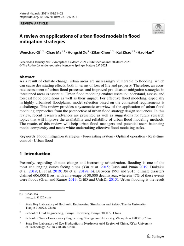 Urban Flood Models for Mitigation Strategies | PDF | Flood | Stormwater
