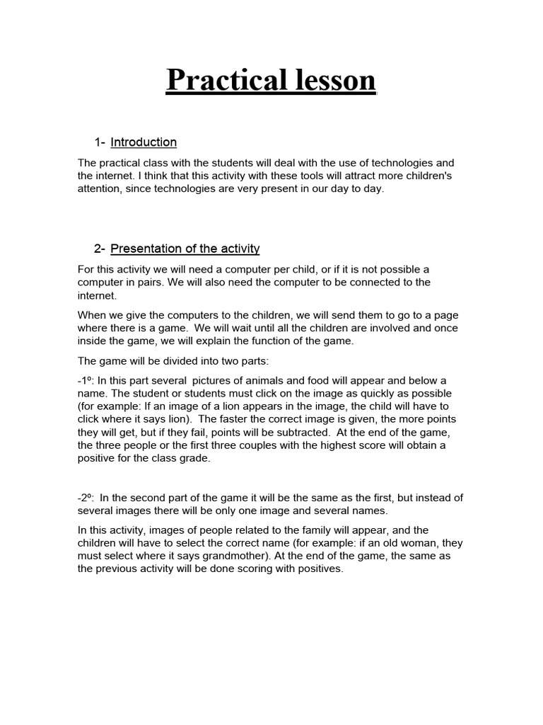 Practical Lesson | PDF