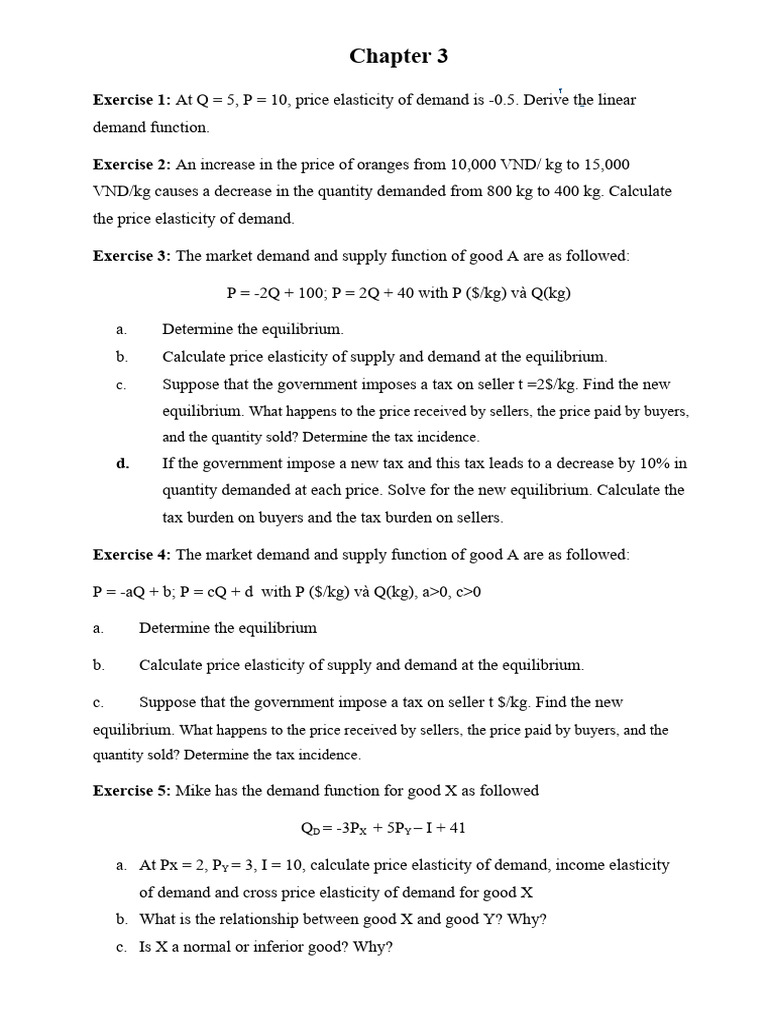 Chapter 3 Exercises | PDF