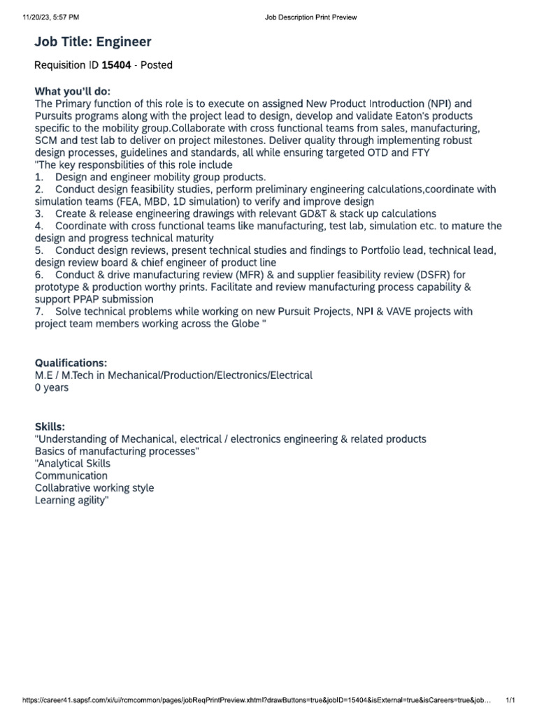 Job Description | PDF