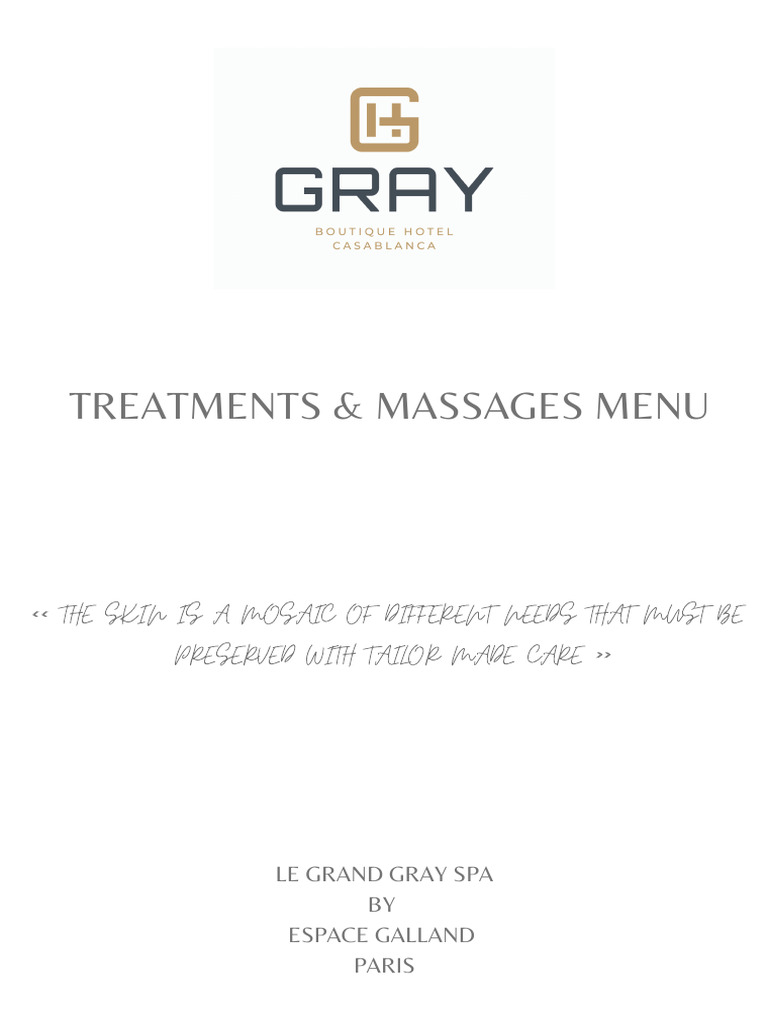 Exemple Gray Menu Spa-2 | PDF | Massage | Skin Care