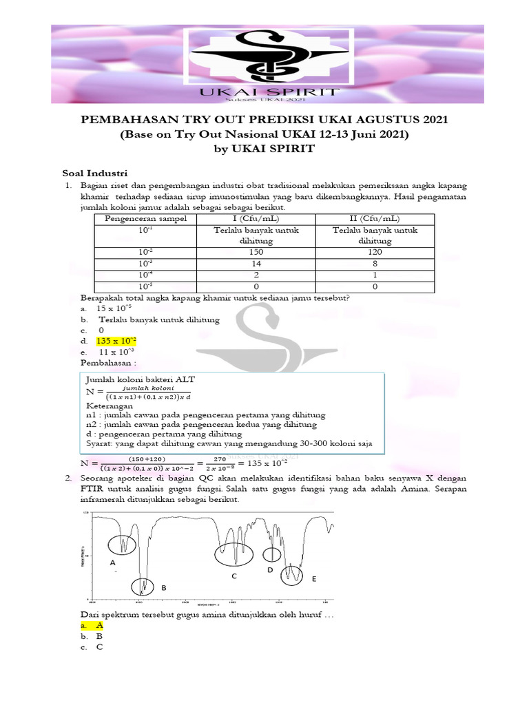 PEMBAHASAN TRY OUT PREDIKSI UKAI AGUSTUS 2021 (Base On TON UKAI Juni 2021) | PDF | Sains ...