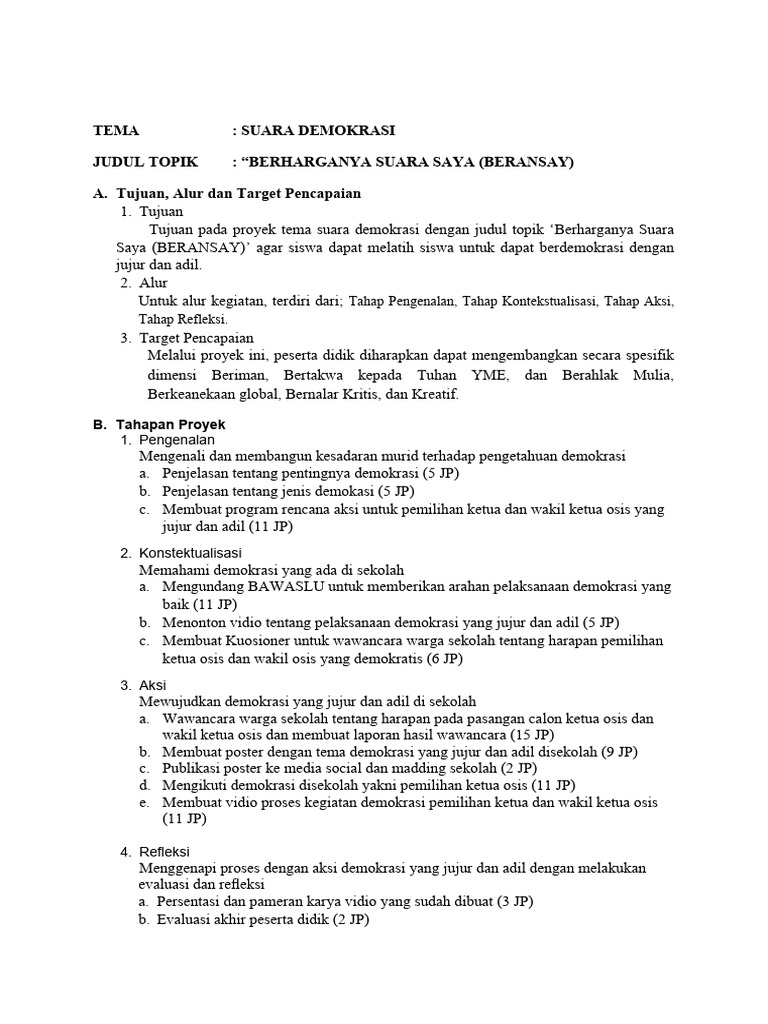 Contoh Out Line P5 - SMKN 1 DDG | PDF | Karier & Perkembangan