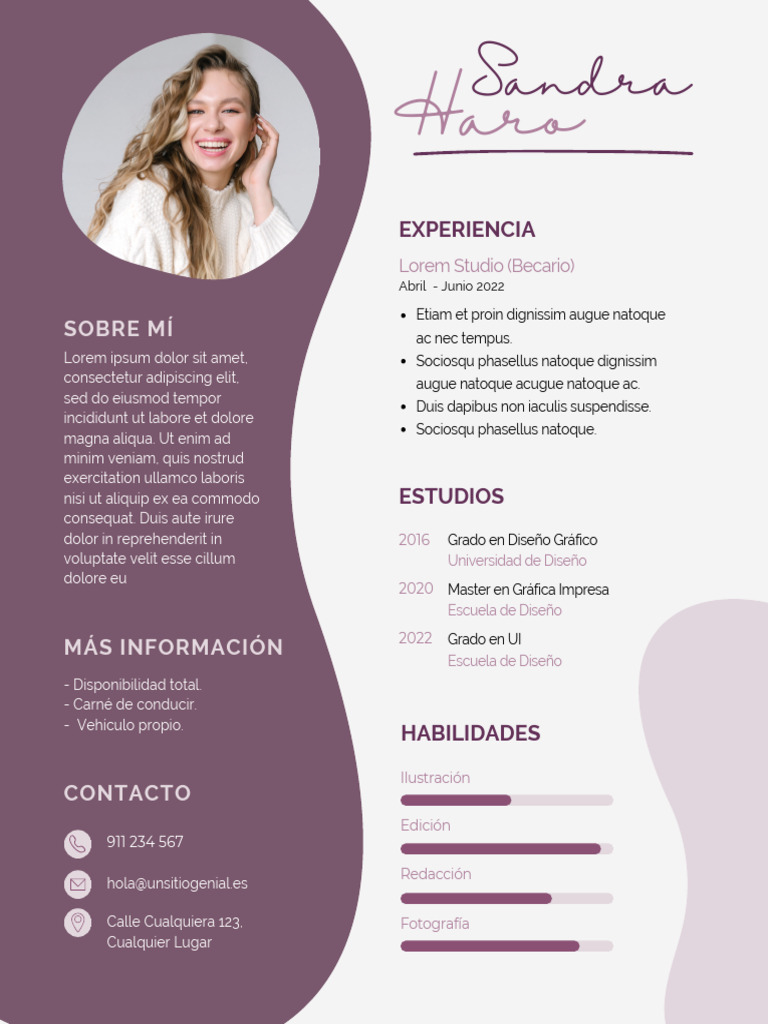 Curriculum Vitae CV Profesional Formas Creativo Rosa Pastel | PDF