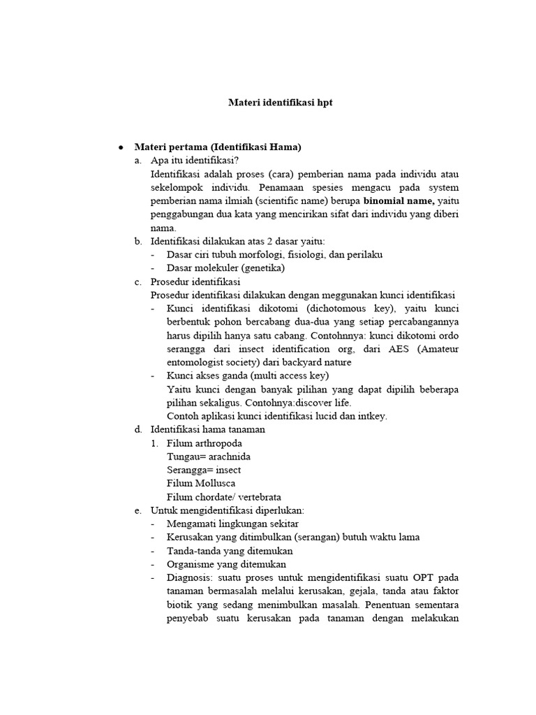 Materi Identifikasi HPT | PDF | Griya & Taman | Sains & Matematika