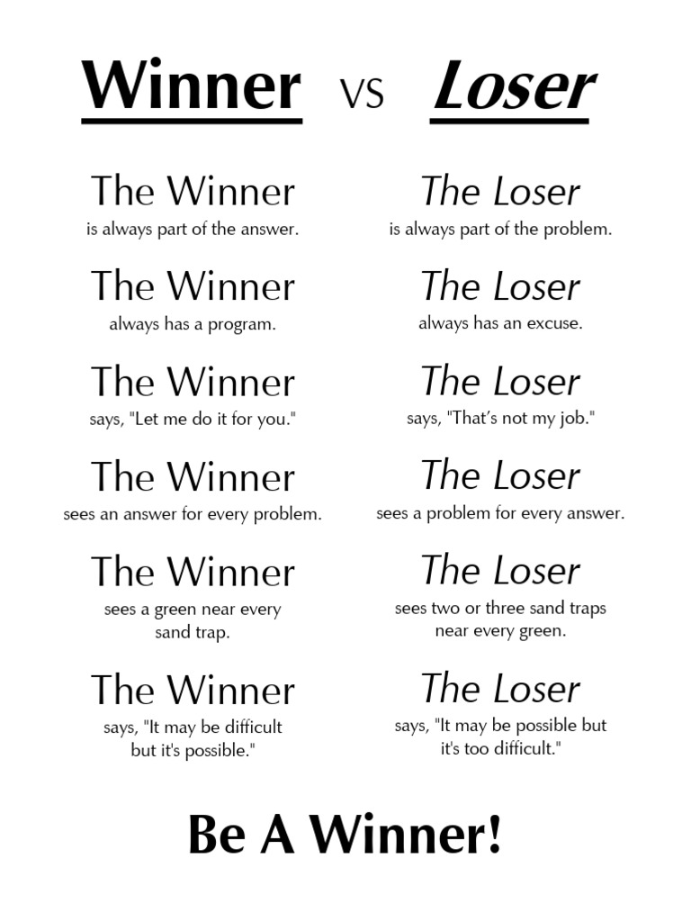 Winner Vs Loser | PDF