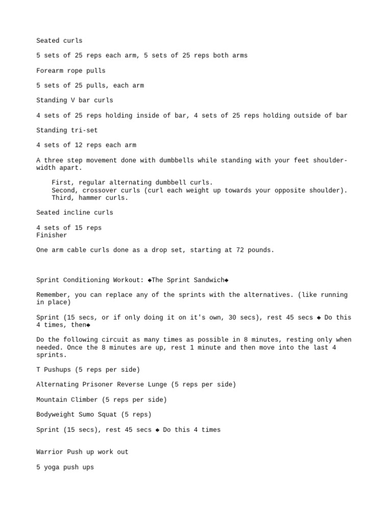 Andre Rush Workout Routine | PDF | Self-Improvement | Wellness