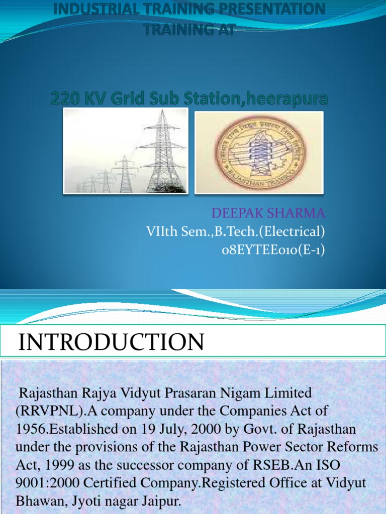 Industrial Training Presentation | PDF | Electrical Substation ...