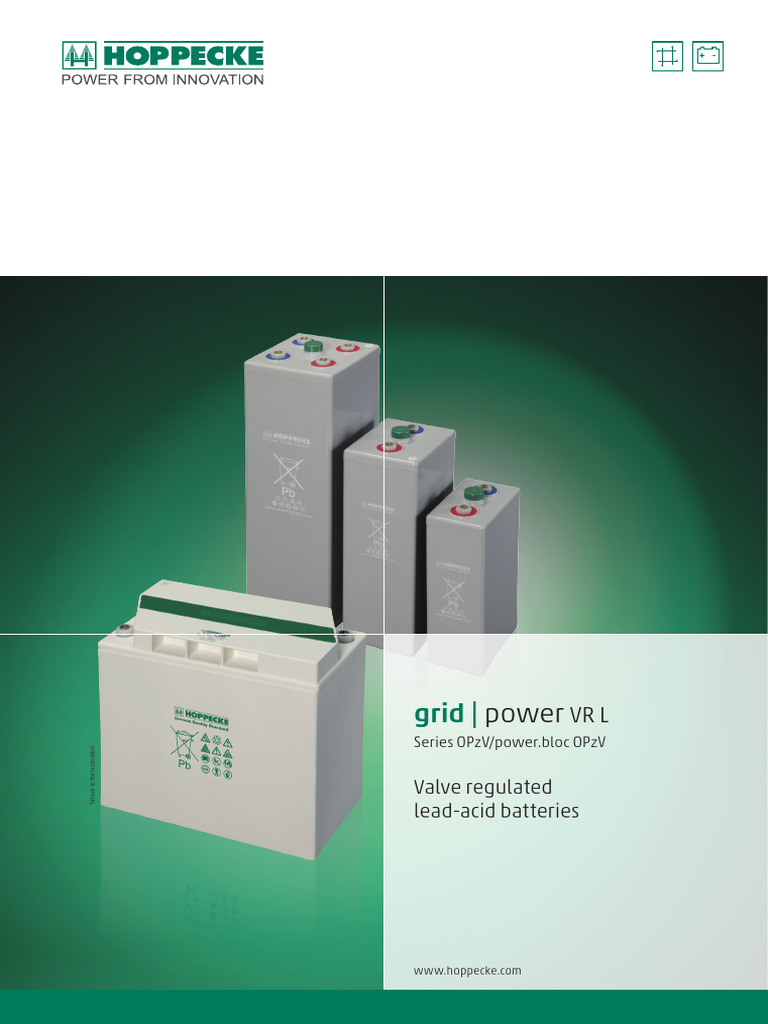 Hoppecke OPzV Battery Series Overview | PDF | Electric Power ...