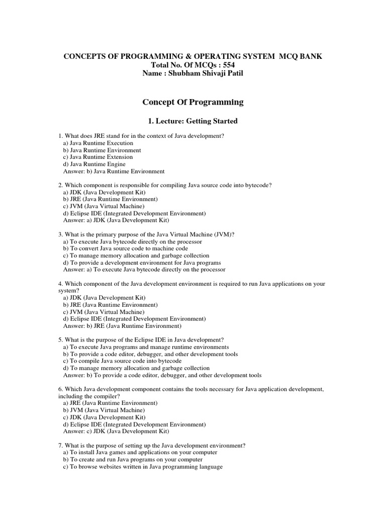 Cpos MCQ Bank | PDF | Programming | Constructor (Object Oriented ... Cpos MCQ Bank | PDF | Programming | Constructor (Object Oriented ...