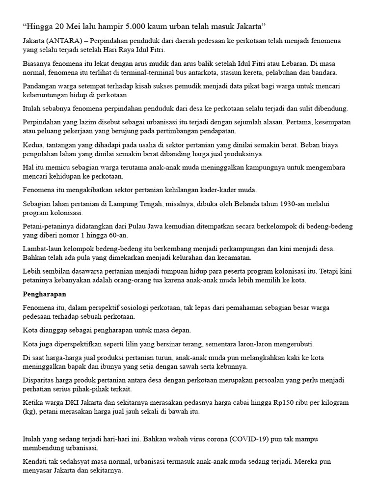 Artikel Perubahan Sosial Budaya Di Indonesia - MLT | PDF