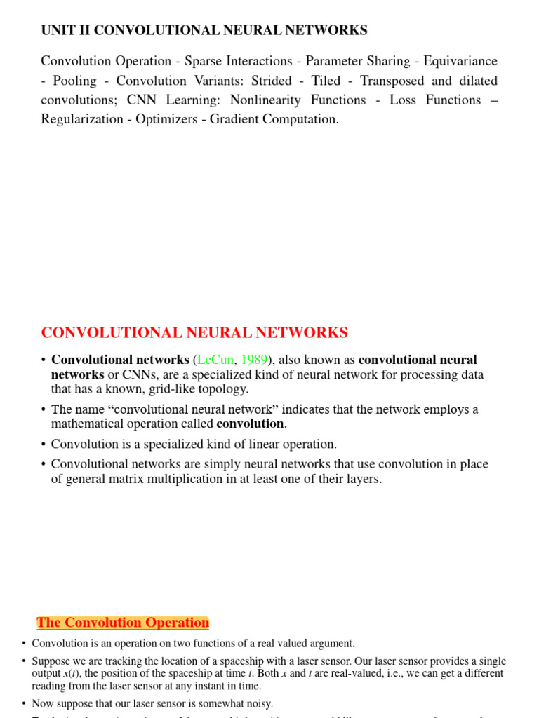 Unit 2a | PDF | Convolution | Artificial Neural Network