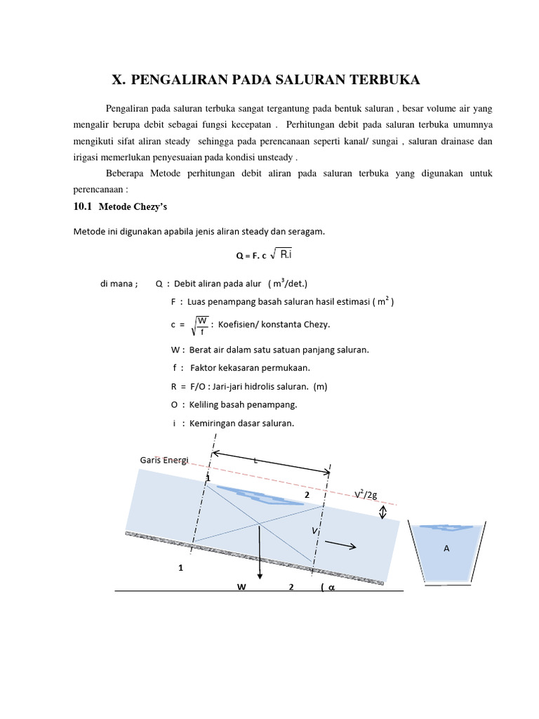 Xii. Pengaliran Pada Saluran Terbuka | PDF