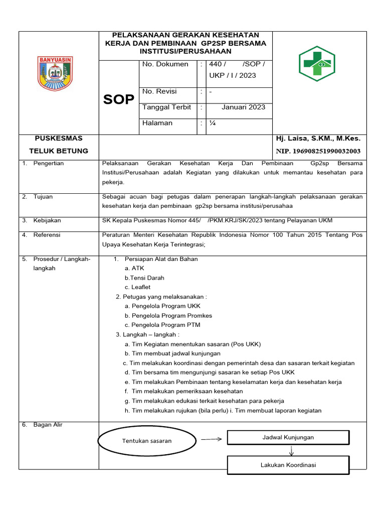Sop Kesehatan Kerja | PDF | Sains & Matematika
