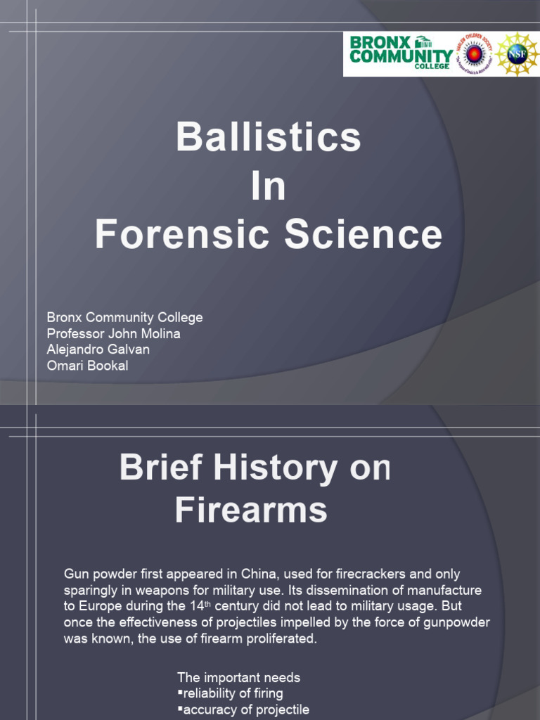 Ballistics in Forensic Science: Bronx Community College Professor John ...