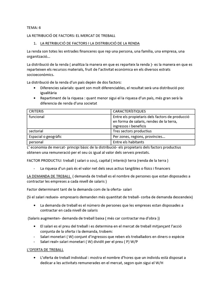 El Mercat de Treball | PDF