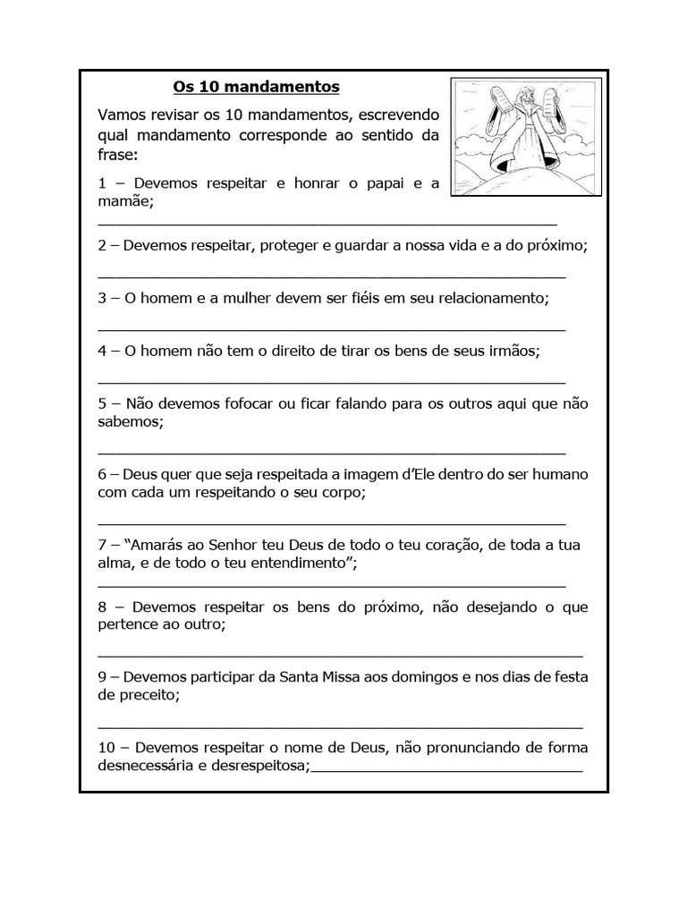 Revisão Os 10 Mandamentos Pdf