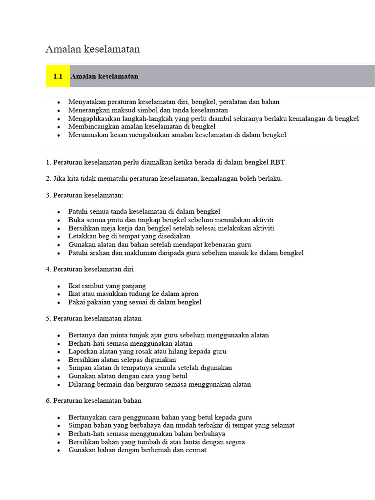 Reka Bentuk Tajuk 1 (Amalan Keselamatan) | PDF