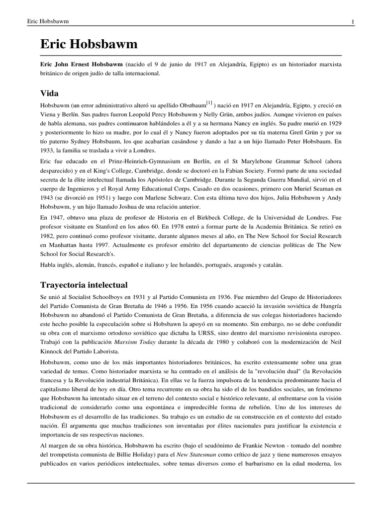Hobsbawm Eric | PDF