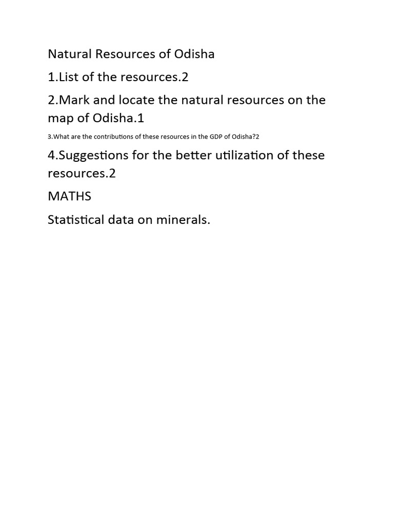 Overview of Odisha's Natural Resources | PDF