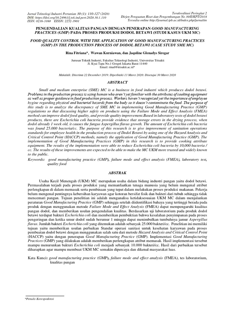 Kel 5 Audit Manajemen Kualitas Mutu - Dodol Betawi UKM MC | PDF | Food ...