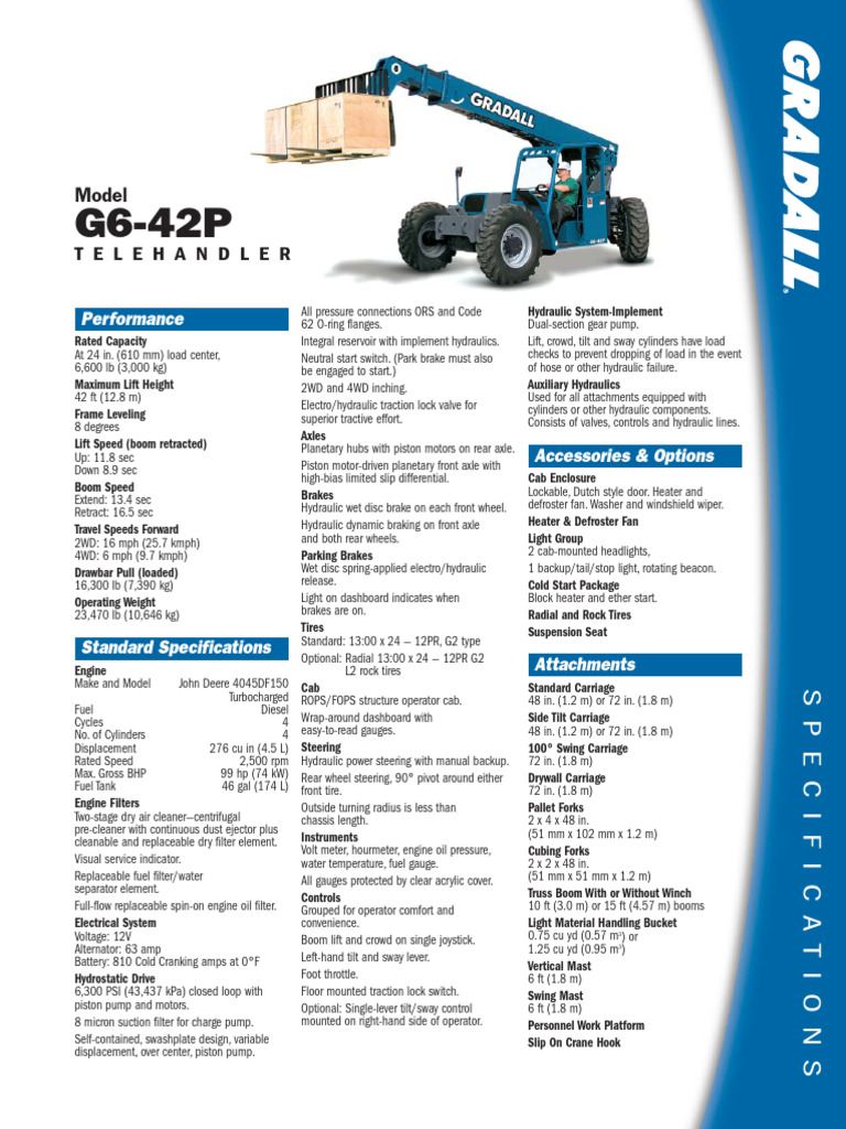 Gradall G6-42P | PDF | Axle | Motor Vehicle