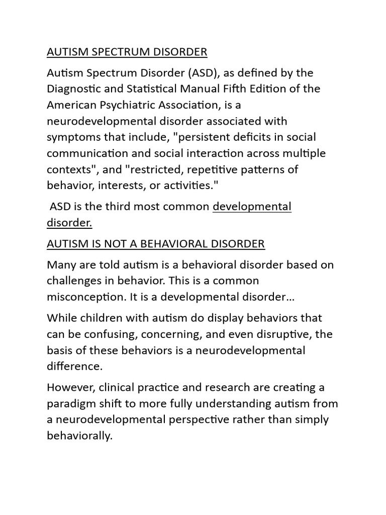 Autism Spectrum Disorder | PDF | Autism Spectrum | Mental Disorder
