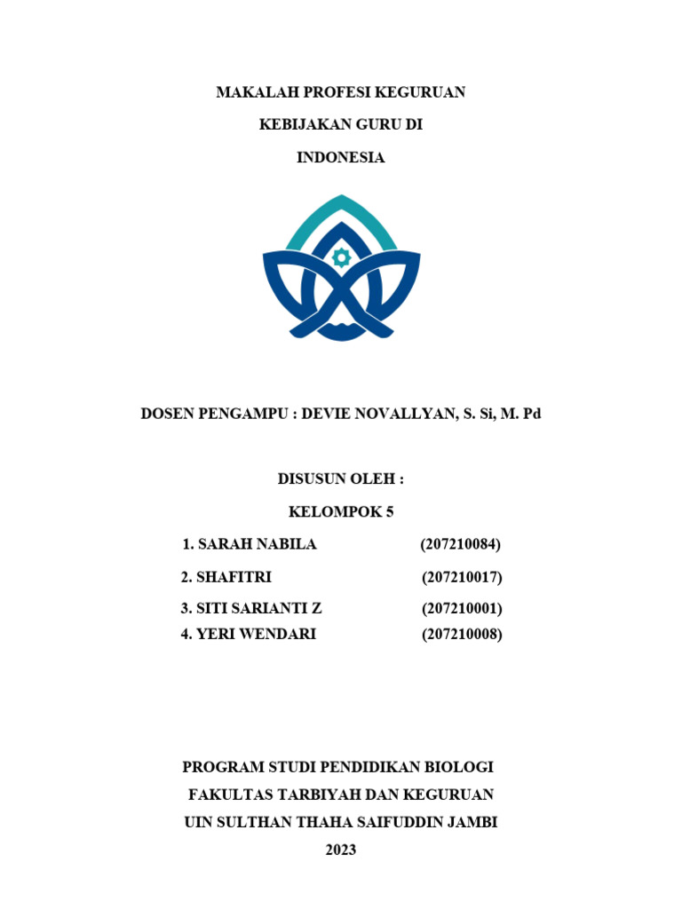 Makalah Kel 5 Profesi Keguruan | PDF | Karier & Perkembangan | Sains & Matematika