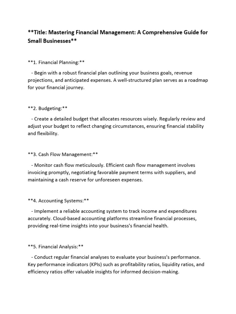 Mastering Financial Management | PDF