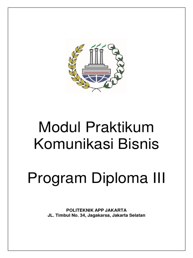 Modul Praktikum Komunikasi Bisnis DIII | PDF | Karier & Perkembangan
