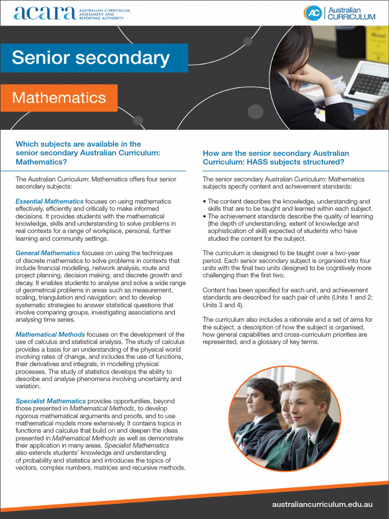 Ss Info-Sheet Mathematics | Download Free PDF | Mathematics | Curriculum