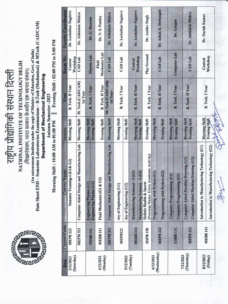 End Sem Lab Examination - BTech - MTech - Autumn 2023 | PDF