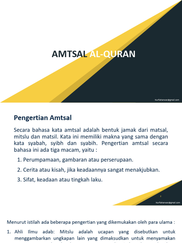 PDF PPT Amtsal Al-Quran | PDF