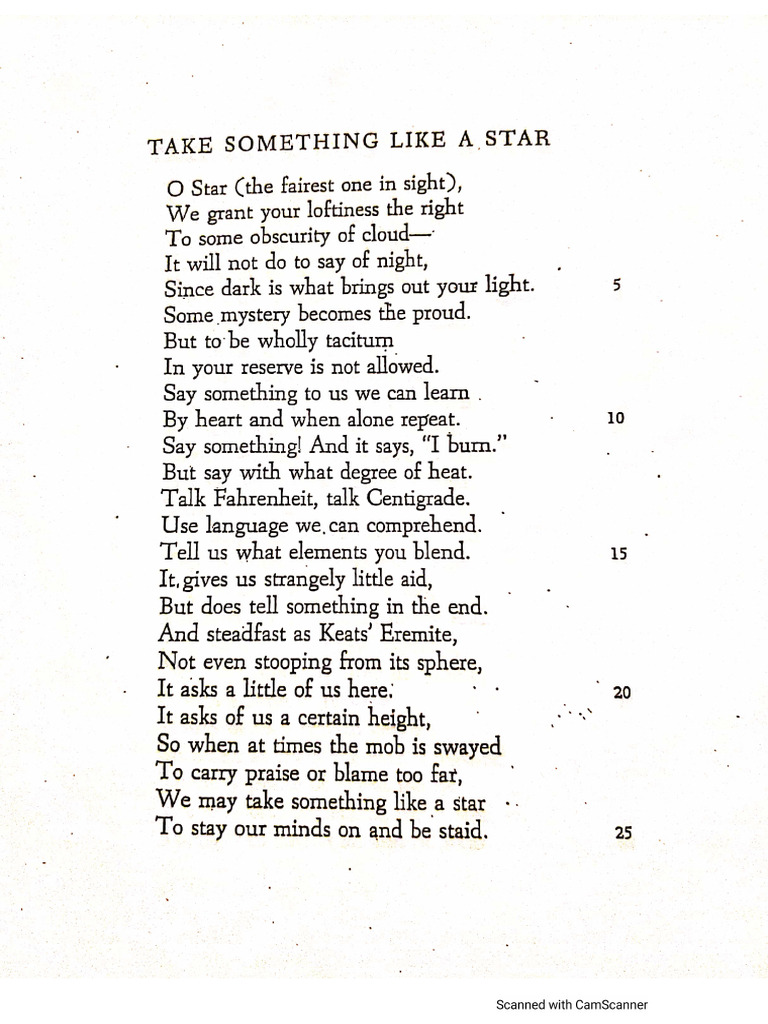 Take Something Like A Star | PDF