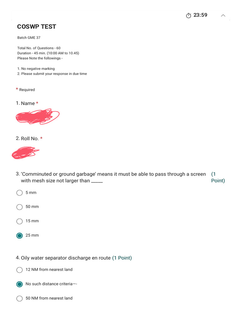 Coswp Test Edited | PDF | Ships | Oil Tanker